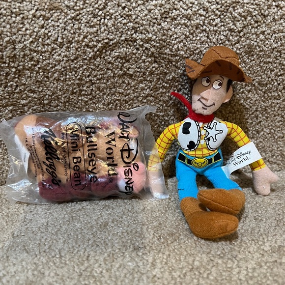 Disney | Toys | Vintage Kelloggs Mini Bean Toy Story Plush Woody ...